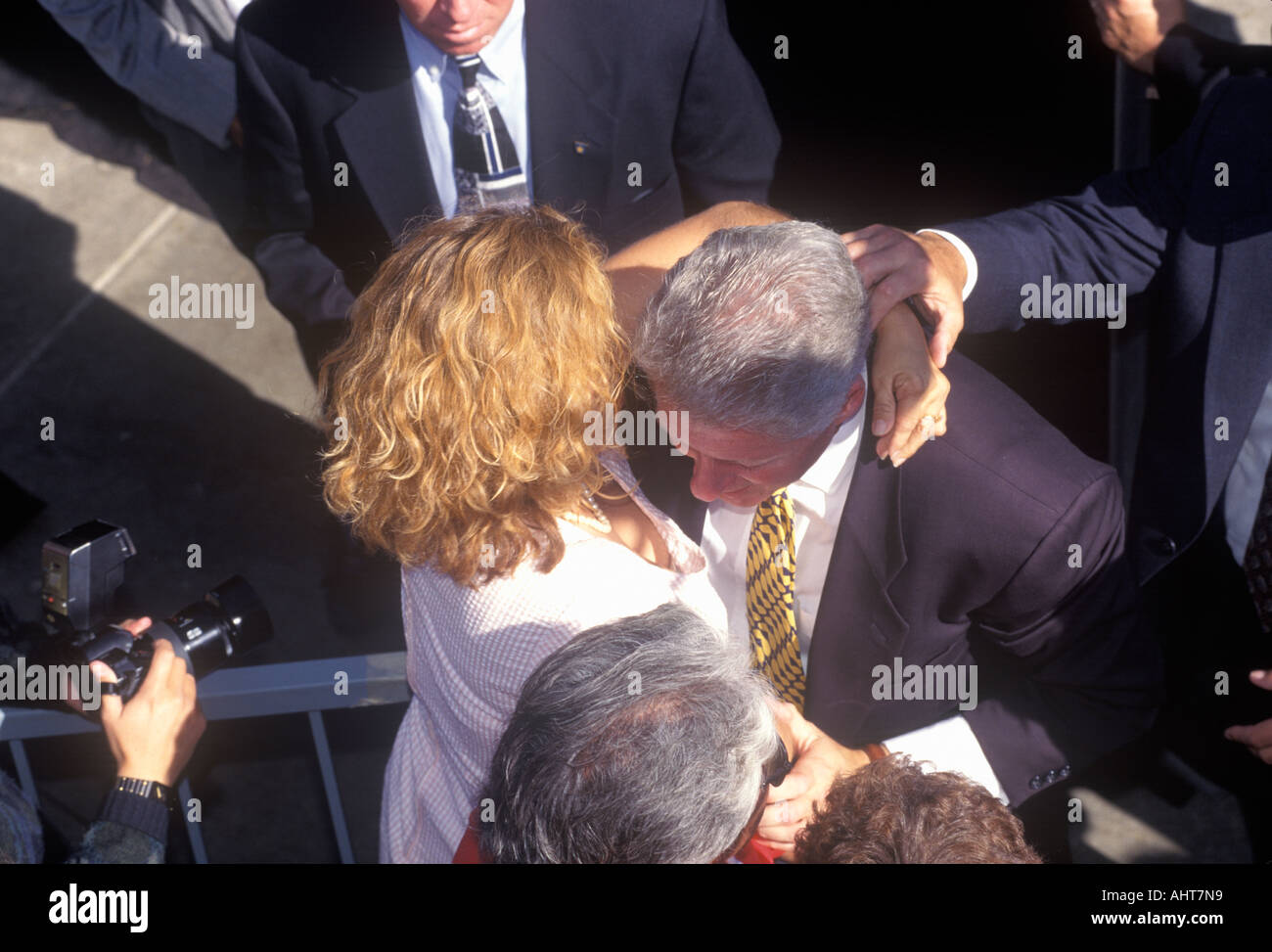 Former President Bill Clinton meets the crowd at a Santa Barbara City ...