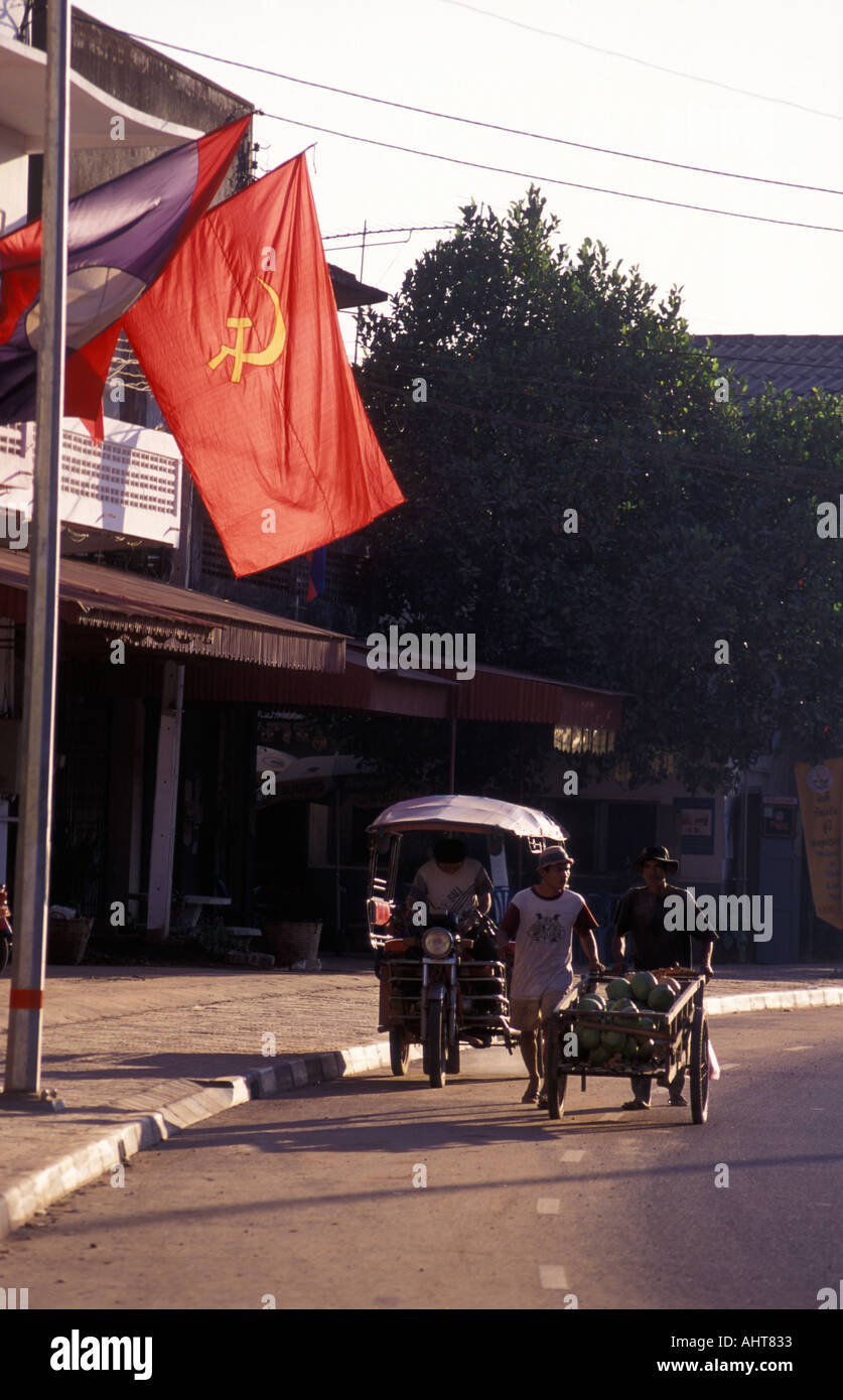 Laos Vientiane Lao Communist Party Flag Stock Photo - Alamy