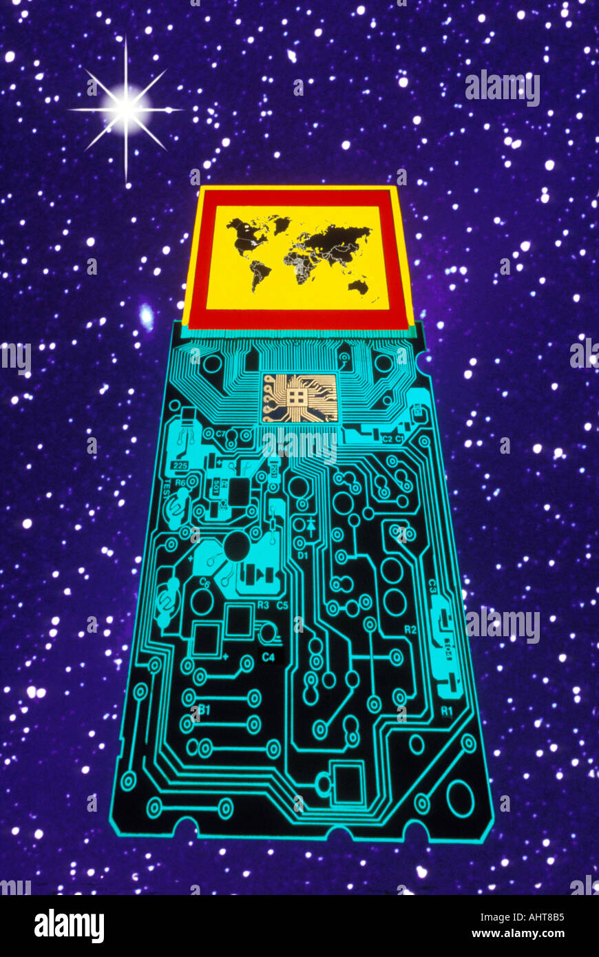 Calculator in space Stock Photo - Alamy