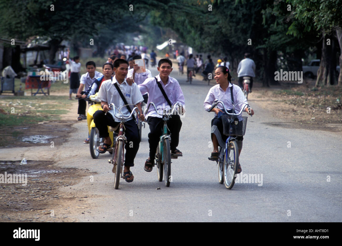 Laos Vientiane Students Stock Photo - Alamy