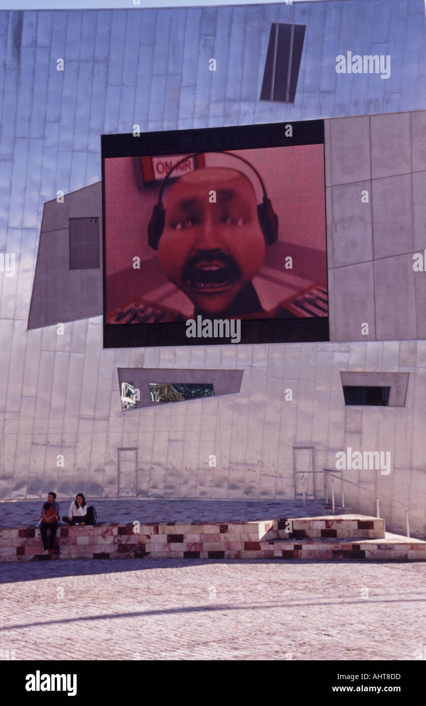 Video screen in Federation Square Melbourne Stock Photo - Alamy