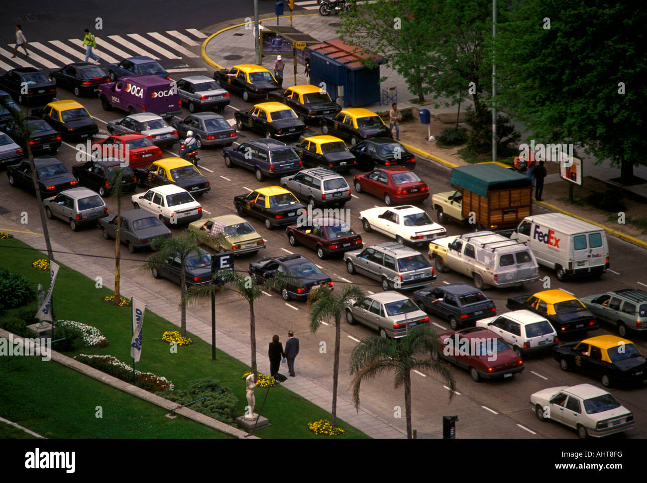 Traffic congestion jam rush hour car cars stopped at intersection ...