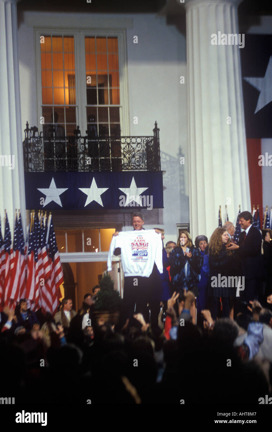Governor Bill Clinton gives victory speech at the Governors Mansion ...