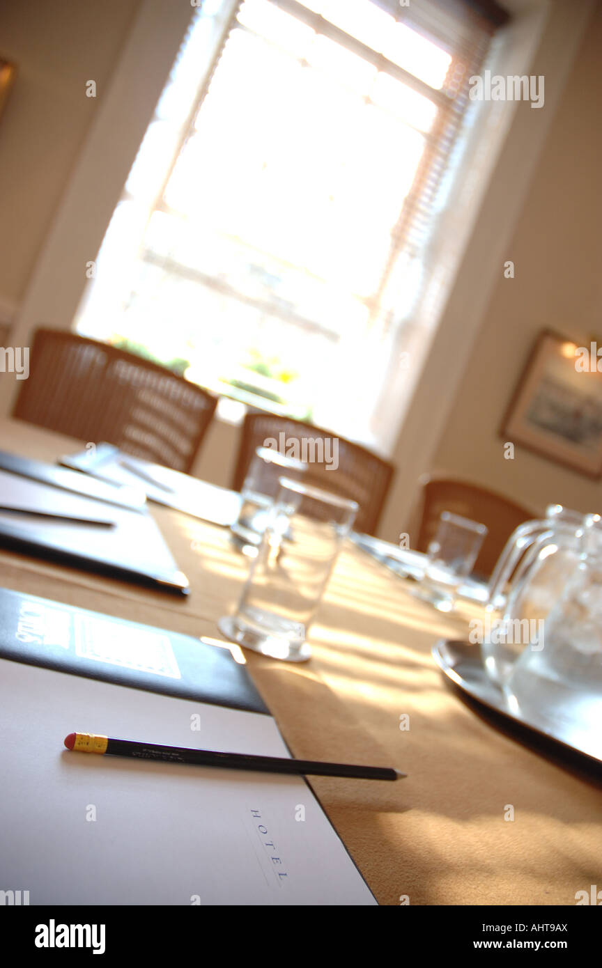 board room, meeting room pencil and pad, sunny window Stock Photo - Alamy