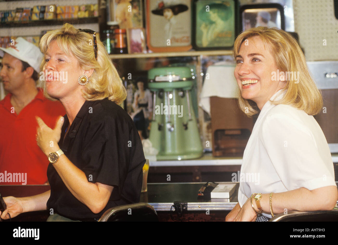 Hillary Rodham Clinton meets town s people at Dee s Restaurant during ...