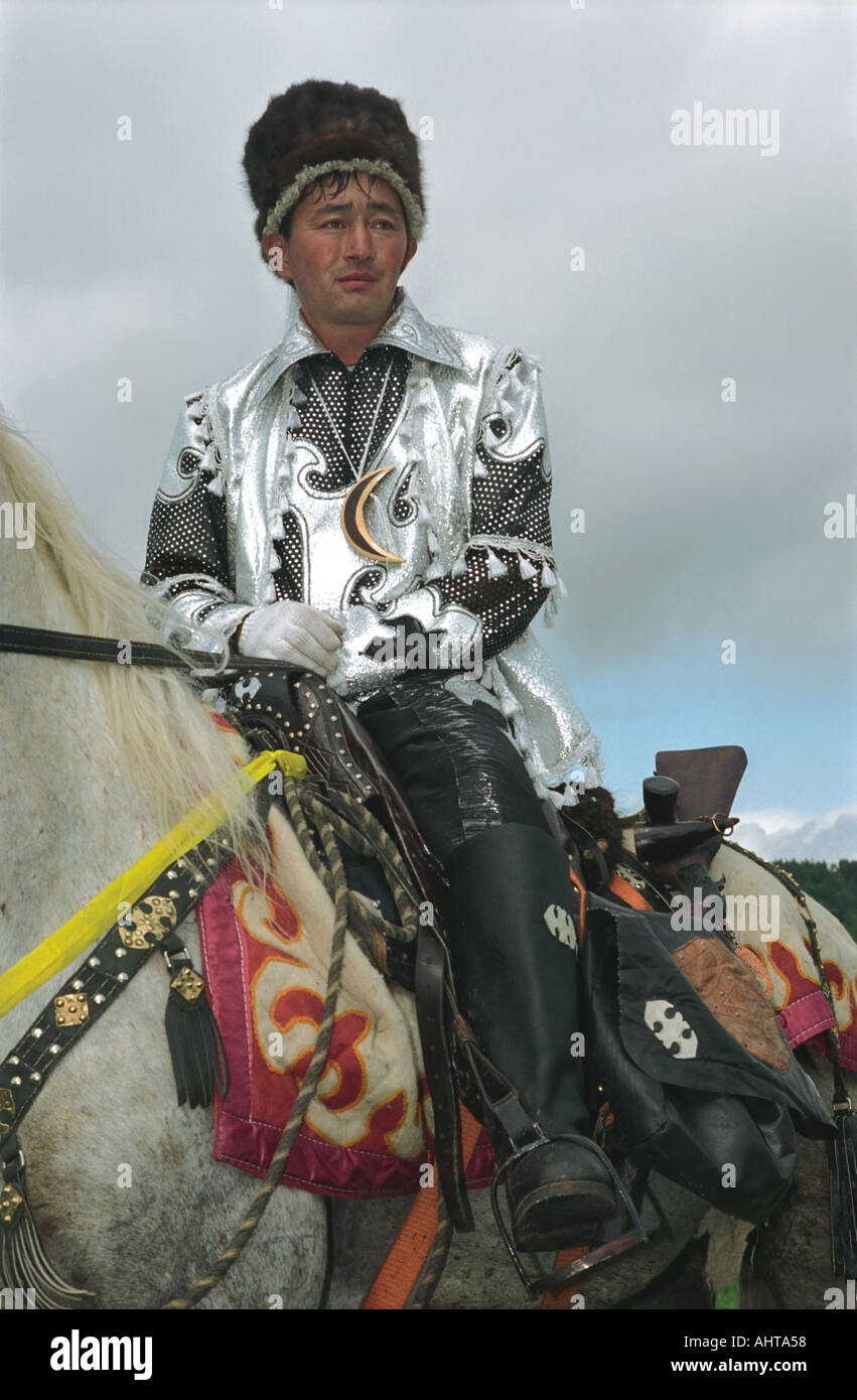 A horseman in national Altaic costume The cultural festival of small ...