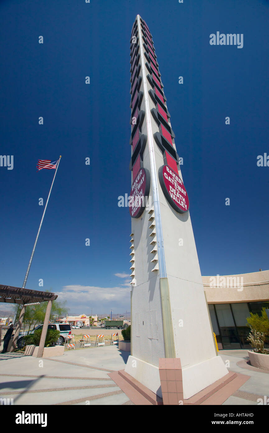 World s largest thermometer near Death Valley in 118 degree Baker Ca ...