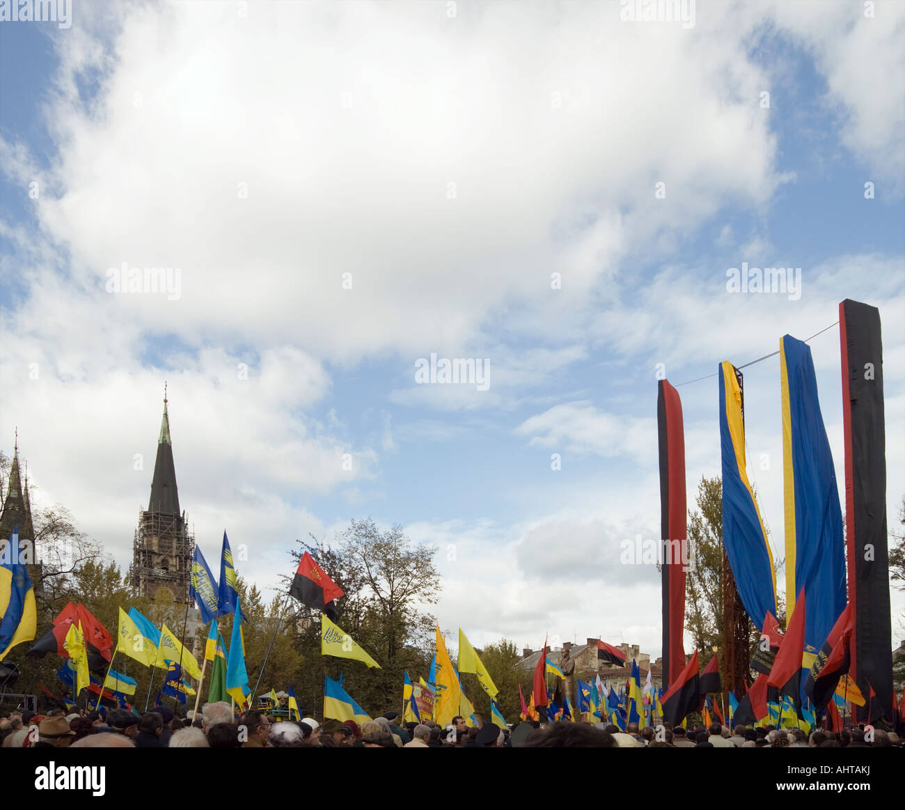 Stepan Bandera (fighter for Ukraine independence) monument unveiling in ...