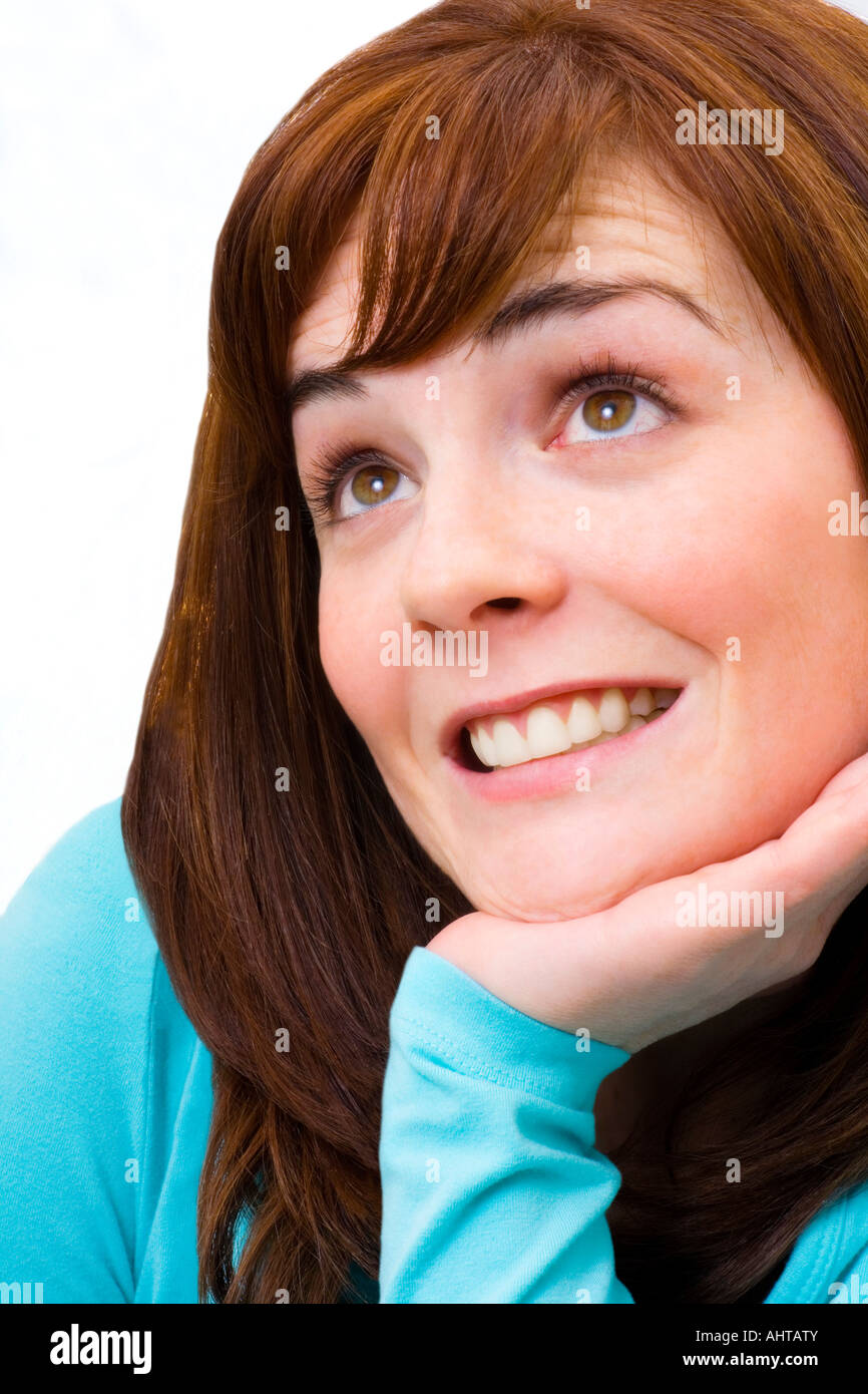 Portrait of woman looking hopeful Stock Photo - Alamy