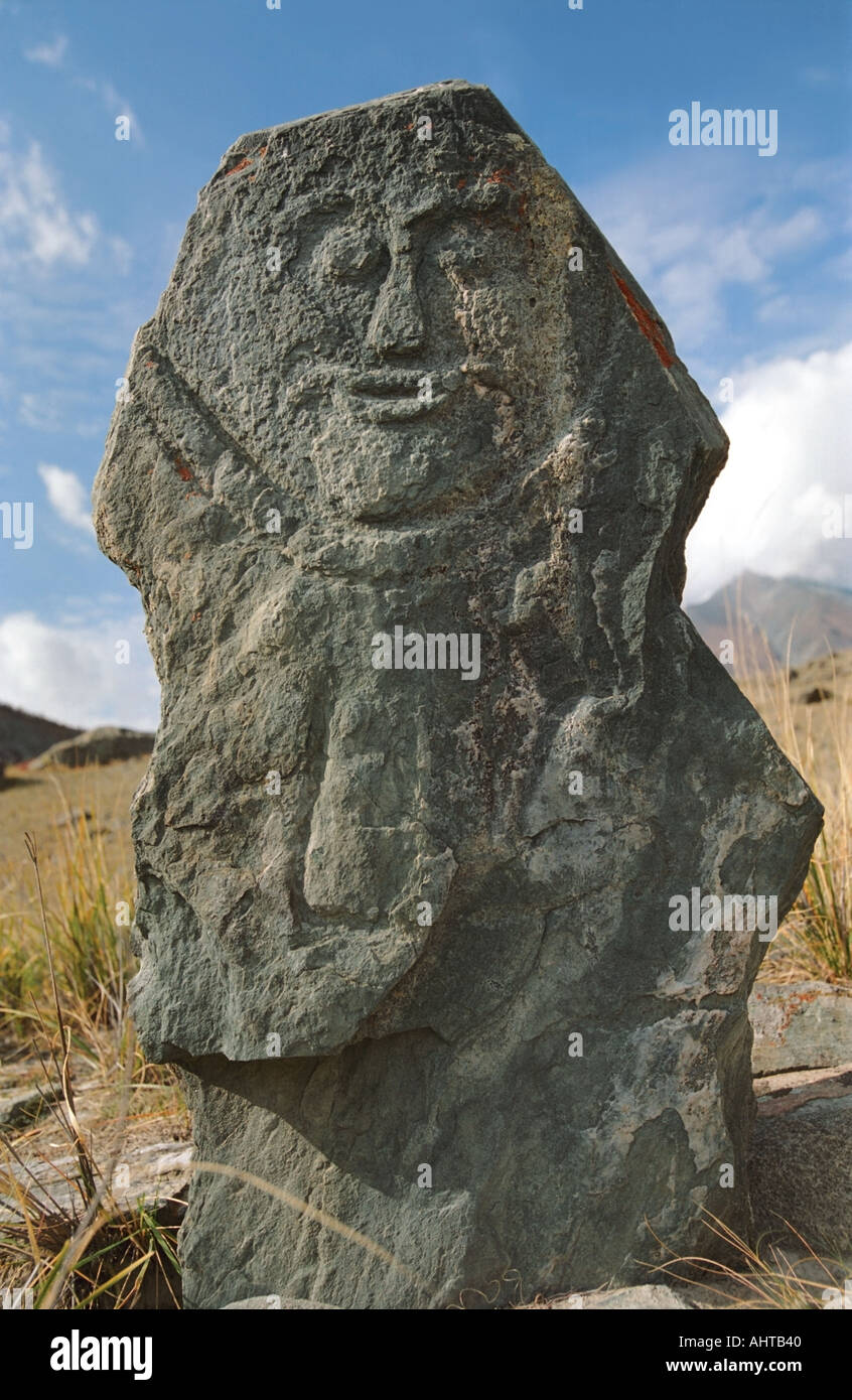 Ancient Stone Figurine of Turkic Warrior also known as Balbal or Menhir ...