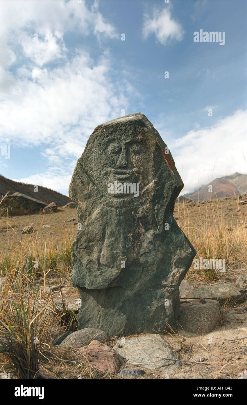 Ancient Stone Figurine of Turkic Warrior also known as Balbal or Menhir ...