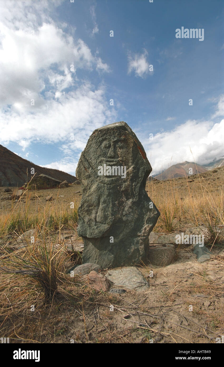 Ancient Stone Figurine of Turkic Warrior also known as Balbal or Menhir ...