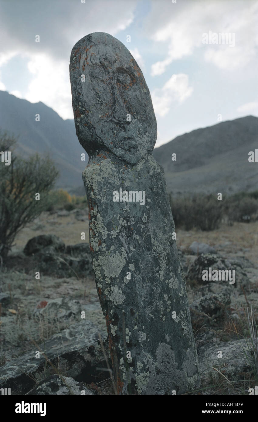 Ancient Stone Figurine of Turkic Warrior also known as Balbal or Menhir ...