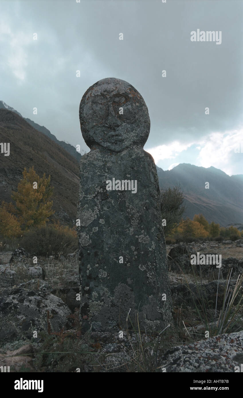 Ancient Stone Figurine of Turkic Warrior also known as Balbal or Menhir ...