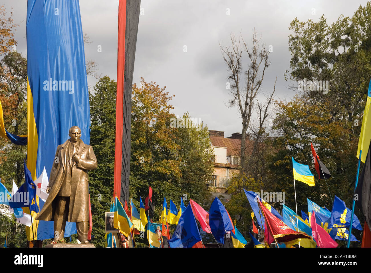 Stepan Bandera (fighter for Ukraine independence) monument unveiling in ...