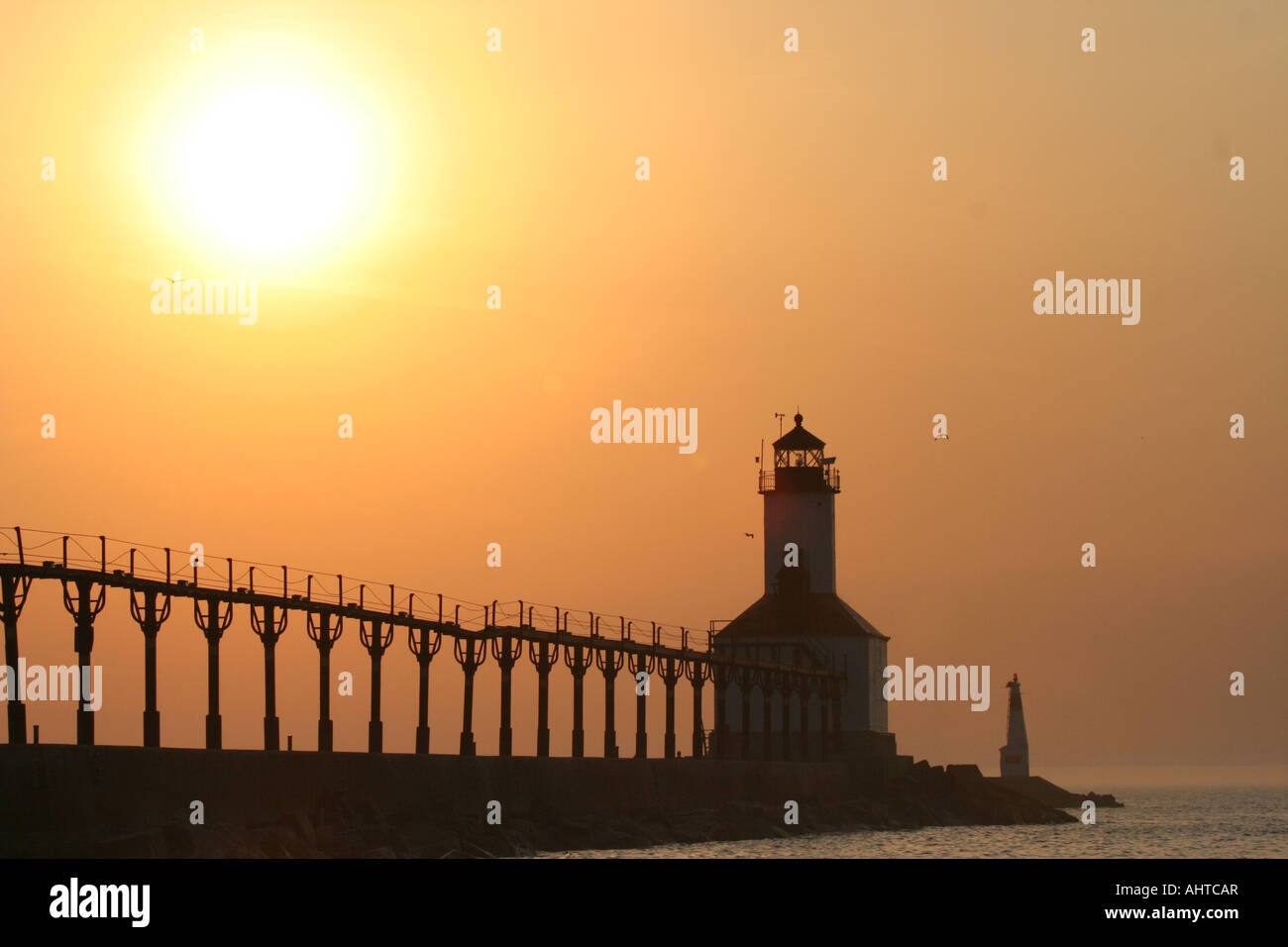 Michigan city seawall hi-res stock photography and images - Alamy