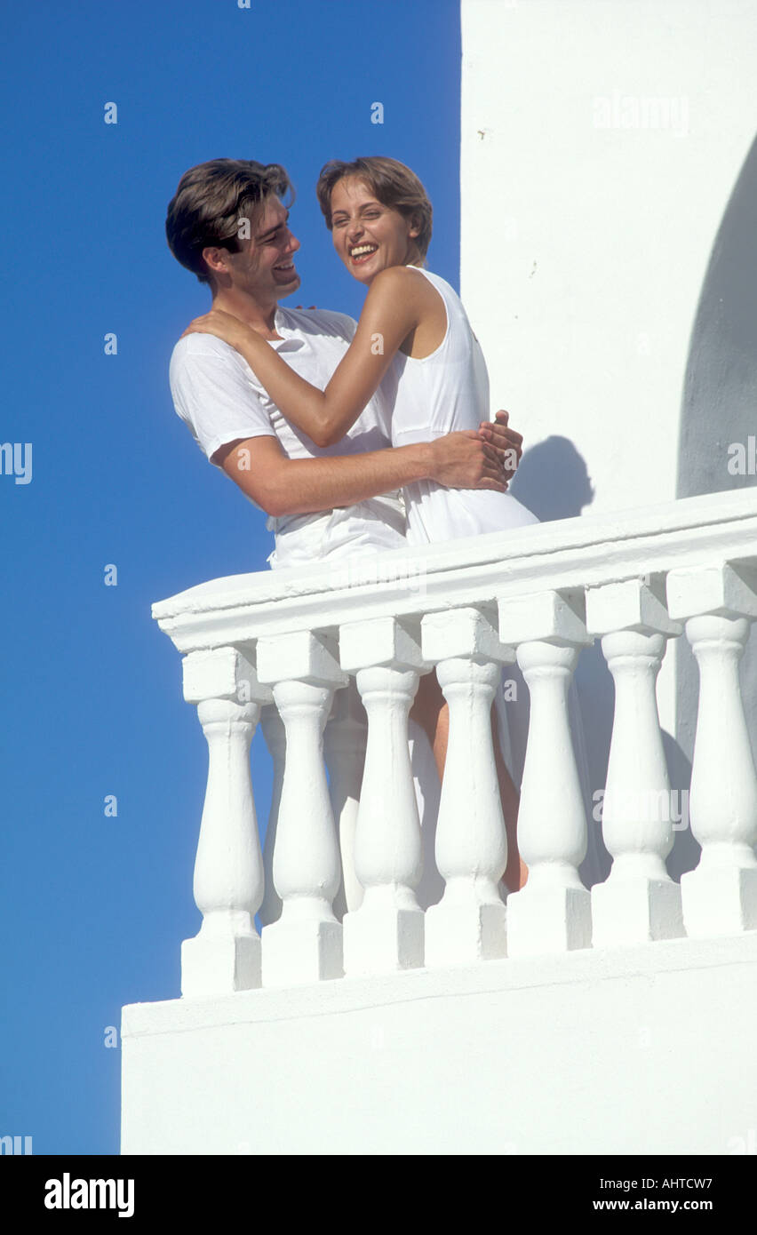 couple on veranda Stock Photo - Alamy