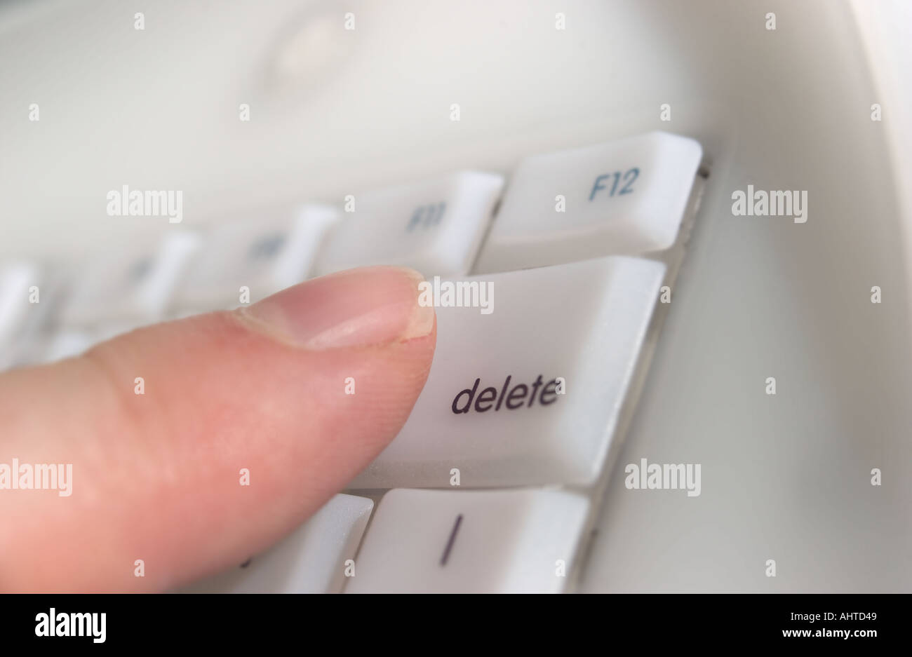 clicking the delete key on computer keyboard Stock Photo - Alamy