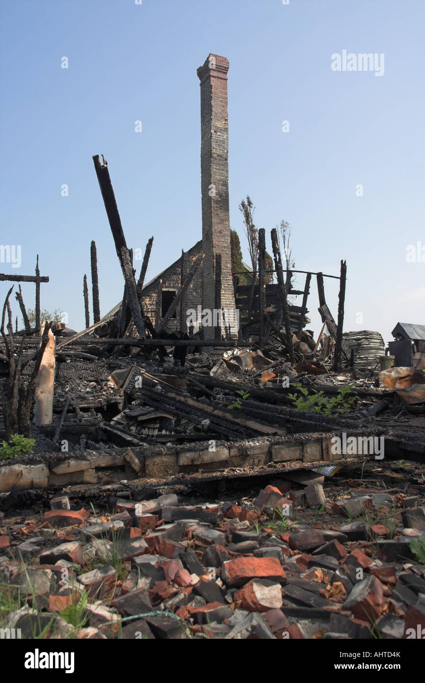 burned house ruins Stock Photo - Alamy
