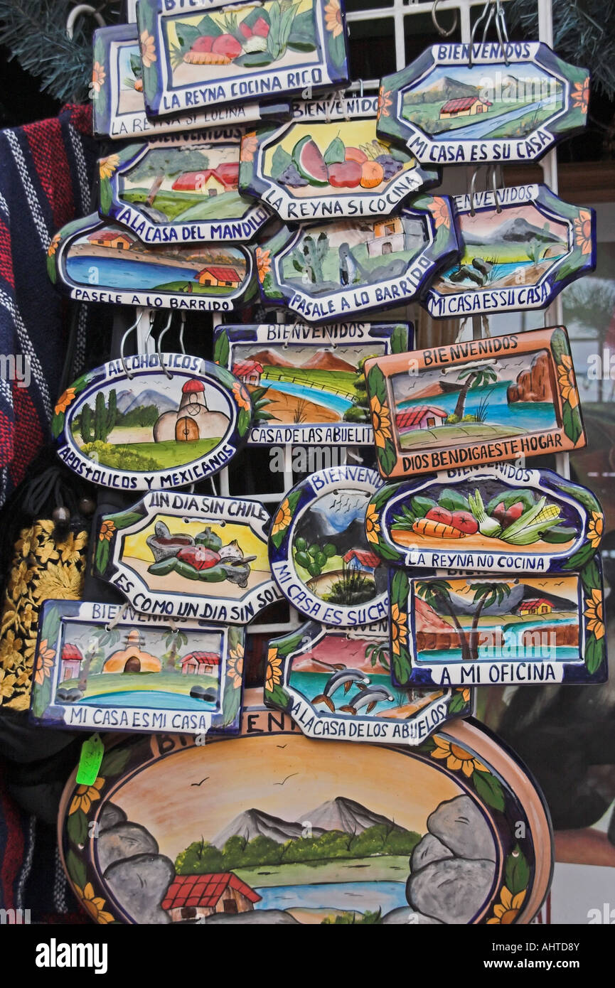 spanish signs mexican culture Stock Photo - Alamy