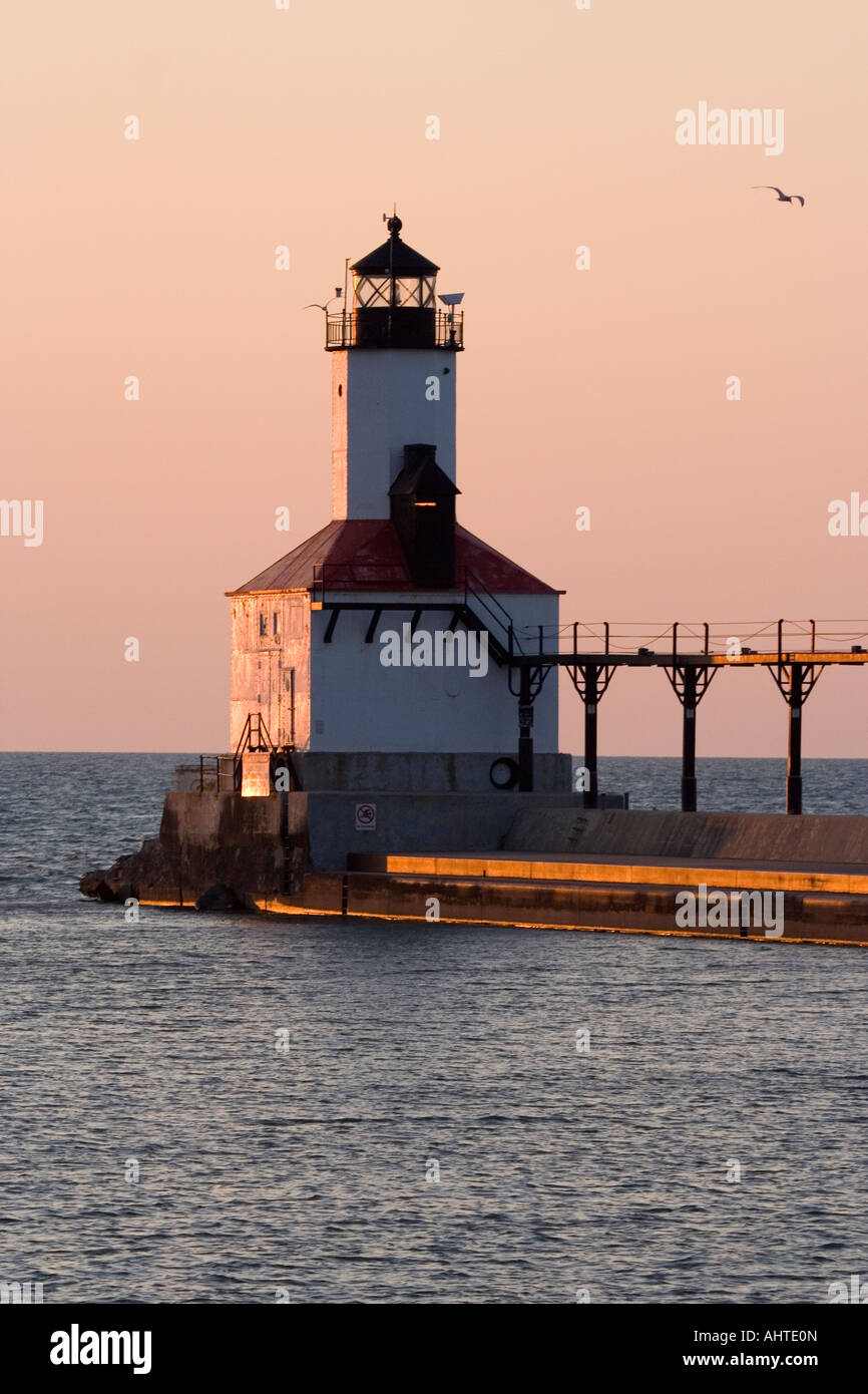 Michigan city seawall hi-res stock photography and images - Alamy