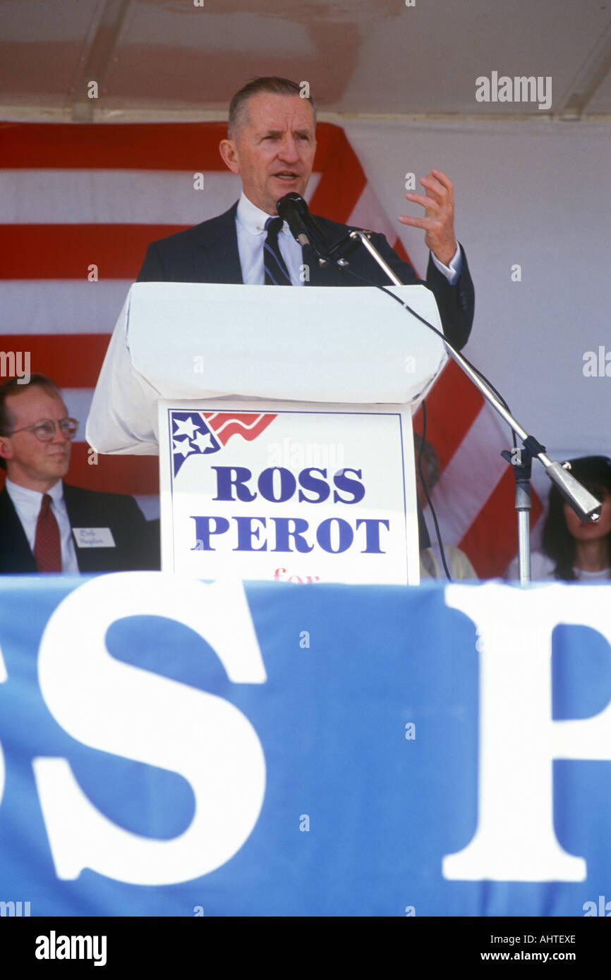 Millionaire businessman and Presidential candidate Ross Perot speaks at ...