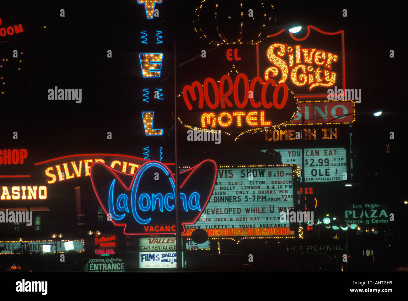 A group of neon signs as you enter Las Vegas Stock Photo - Alamy
