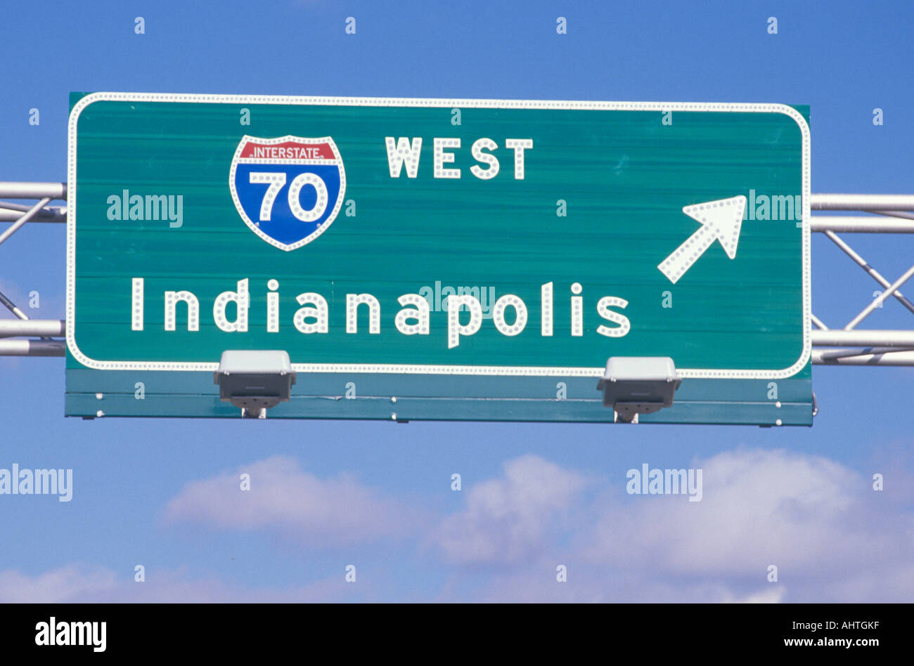 A sign for interstate 70 west in Indianapolis Stock Photo - Alamy