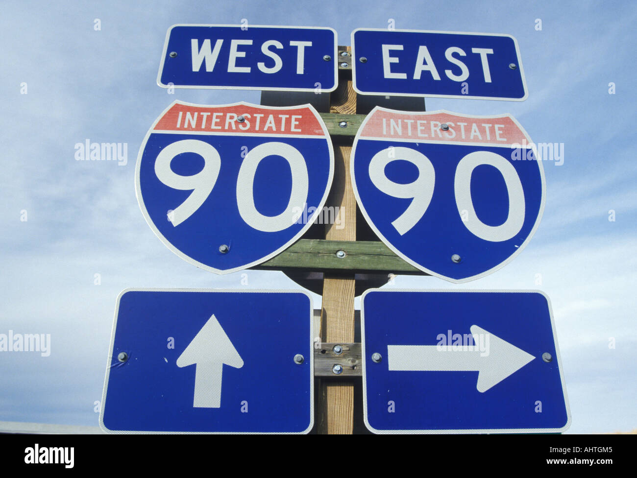 A sign for interstate 90 east and west Stock Photo - Alamy