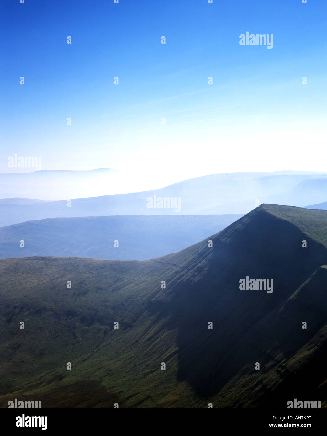 view of cribyn from the summit of pen y fan brecon beacons national ...