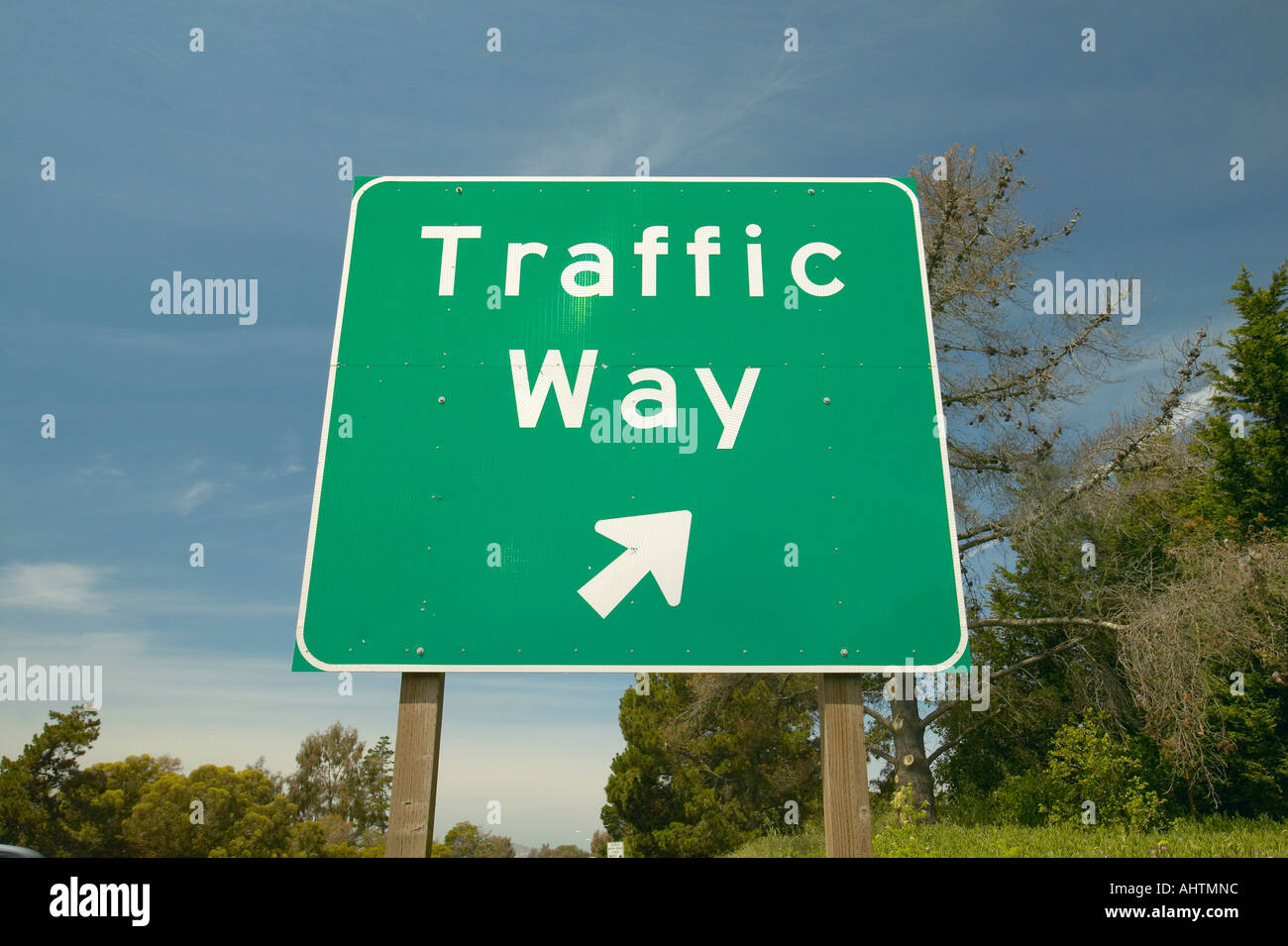 A interstate highway sign on Route 101 displaying Traffic Way in ...