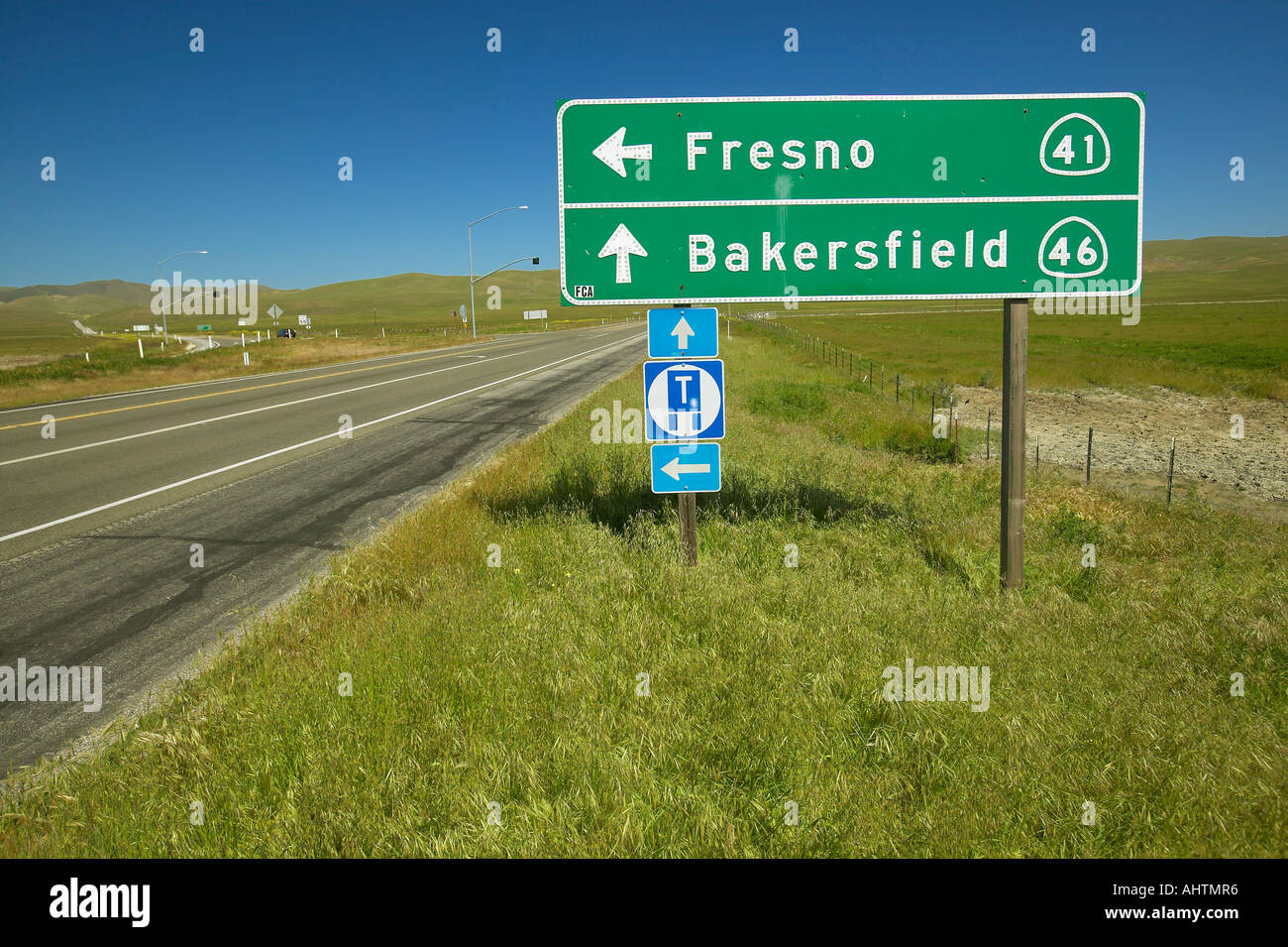The intersection of California State Highways 46 and 41 where actor ...