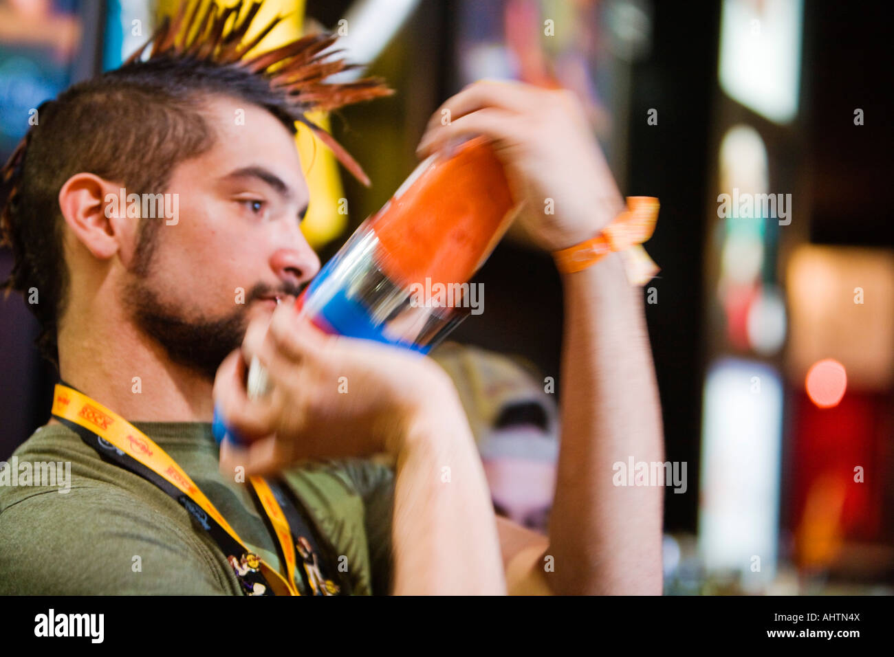Barman shaking a cocktail Stock Photo - Alamy