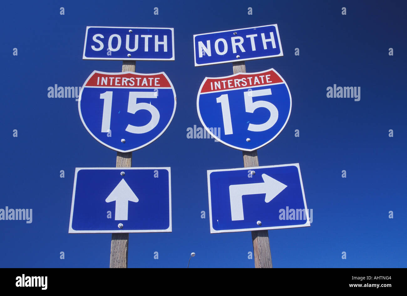 Sign for interstate 15 north and south Stock Photo - Alamy