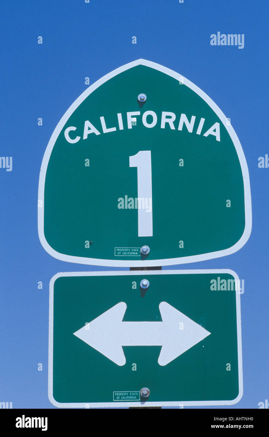 A sign for route 1 in California Stock Photo - Alamy