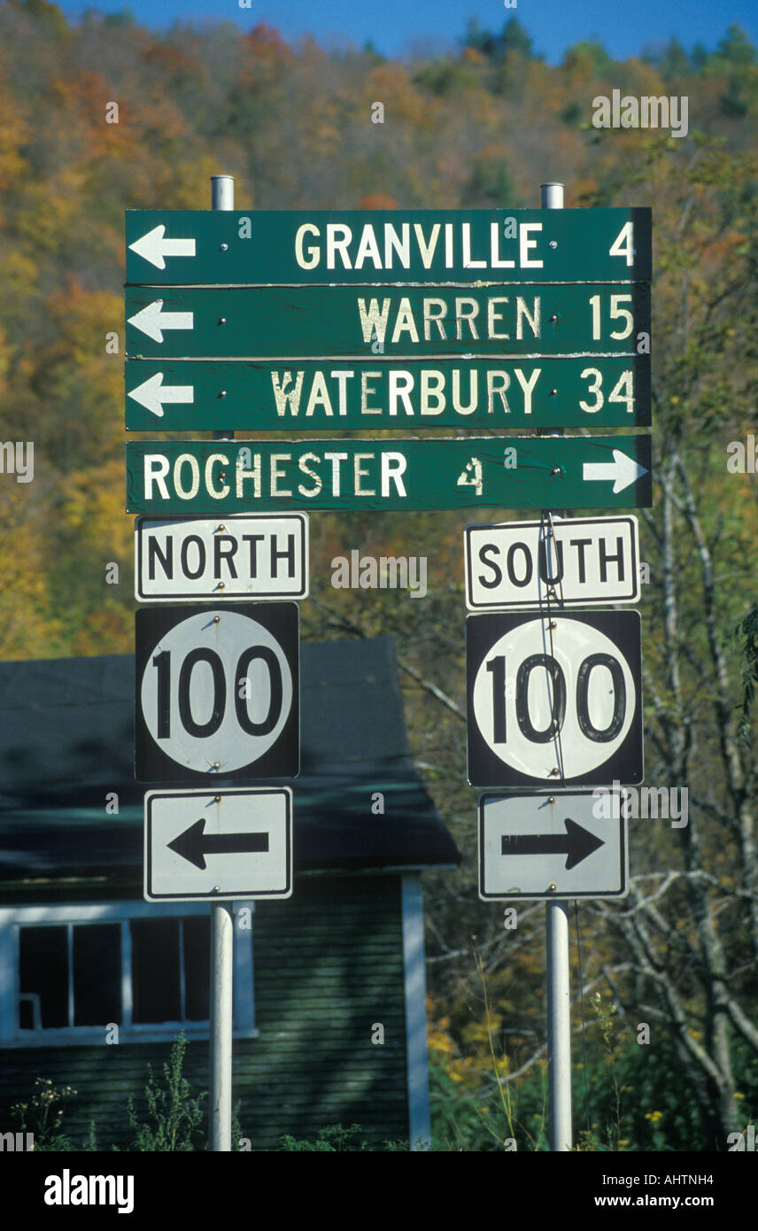 Miscellaneous road signs in Vermont Stock Photo - Alamy