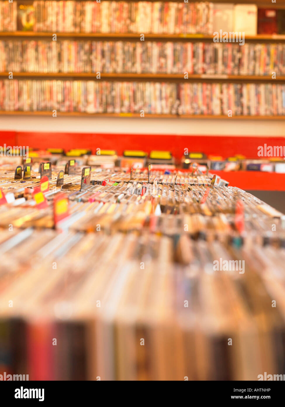 Compact discs on display in music shop Stock Photo - Alamy