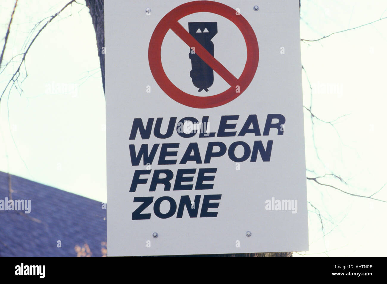 A nuclear weapon free zone sign Stock Photo - Alamy