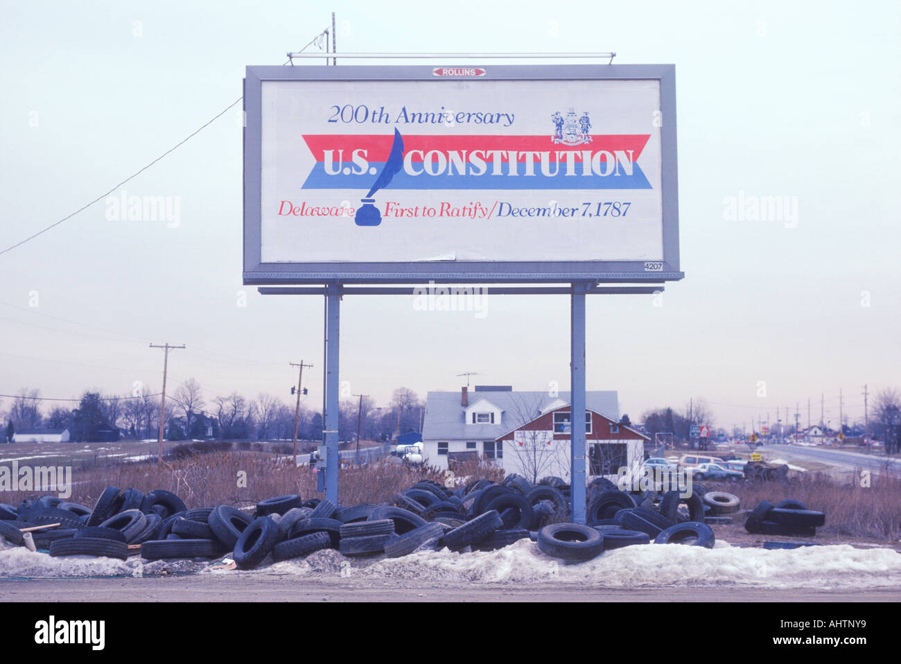 A sign that reads 200th Anniversary U S Constitution Stock Photo - Alamy