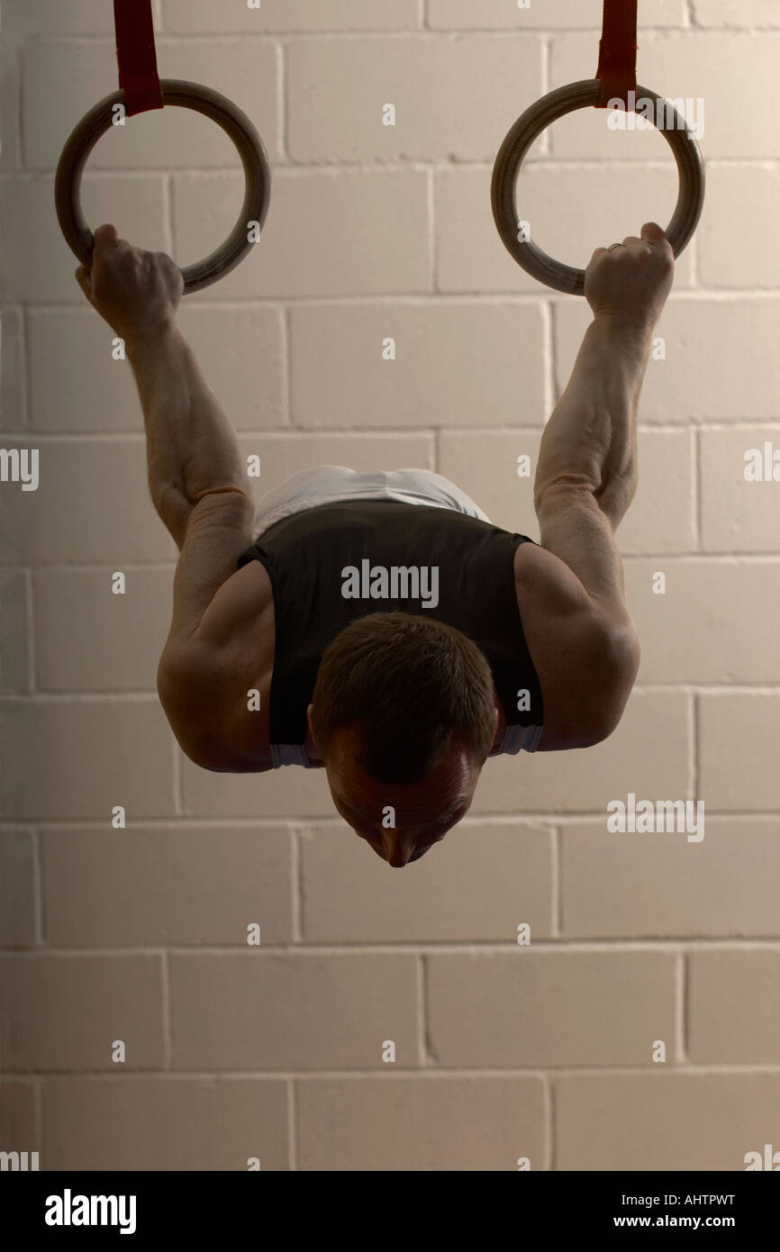 Gymnast rings hi-res stock photography and images - Alamy