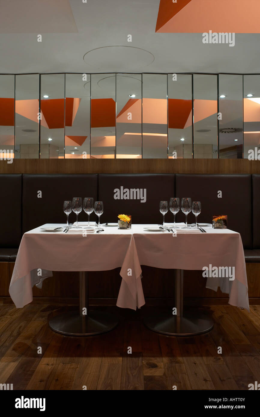 Table laid out at restaurant Stock Photo - Alamy