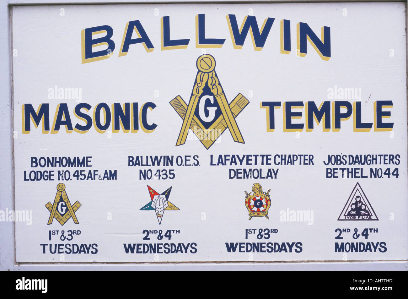 Masonic temple sign hi-res stock photography and images - Alamy