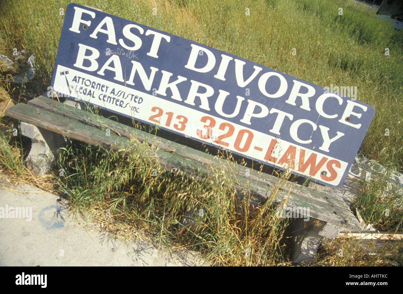 A sign that reads Fast divorce bankruptcy Stock Photo - Alamy