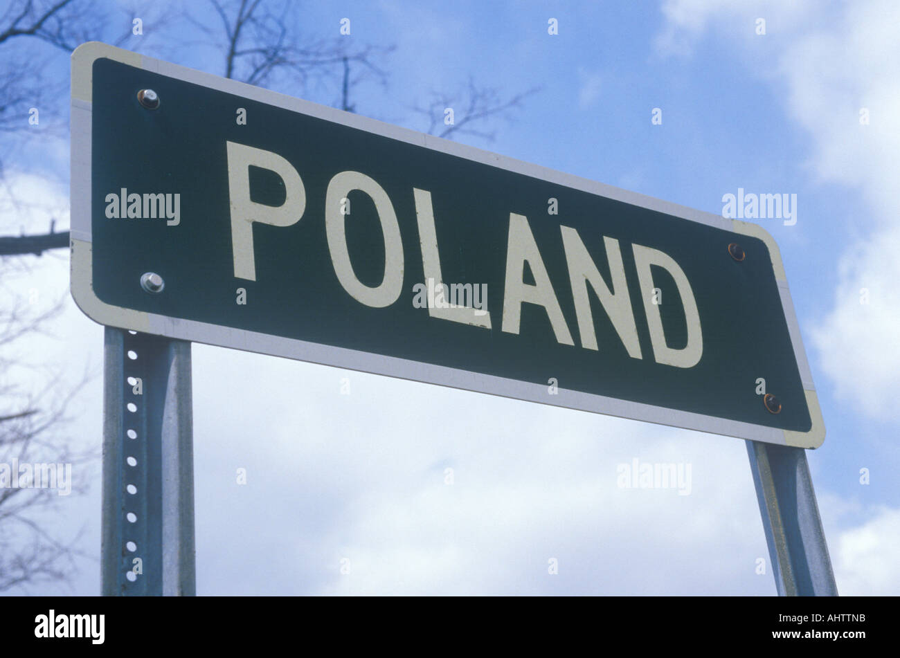 A sign that reads Poland Stock Photo - Alamy