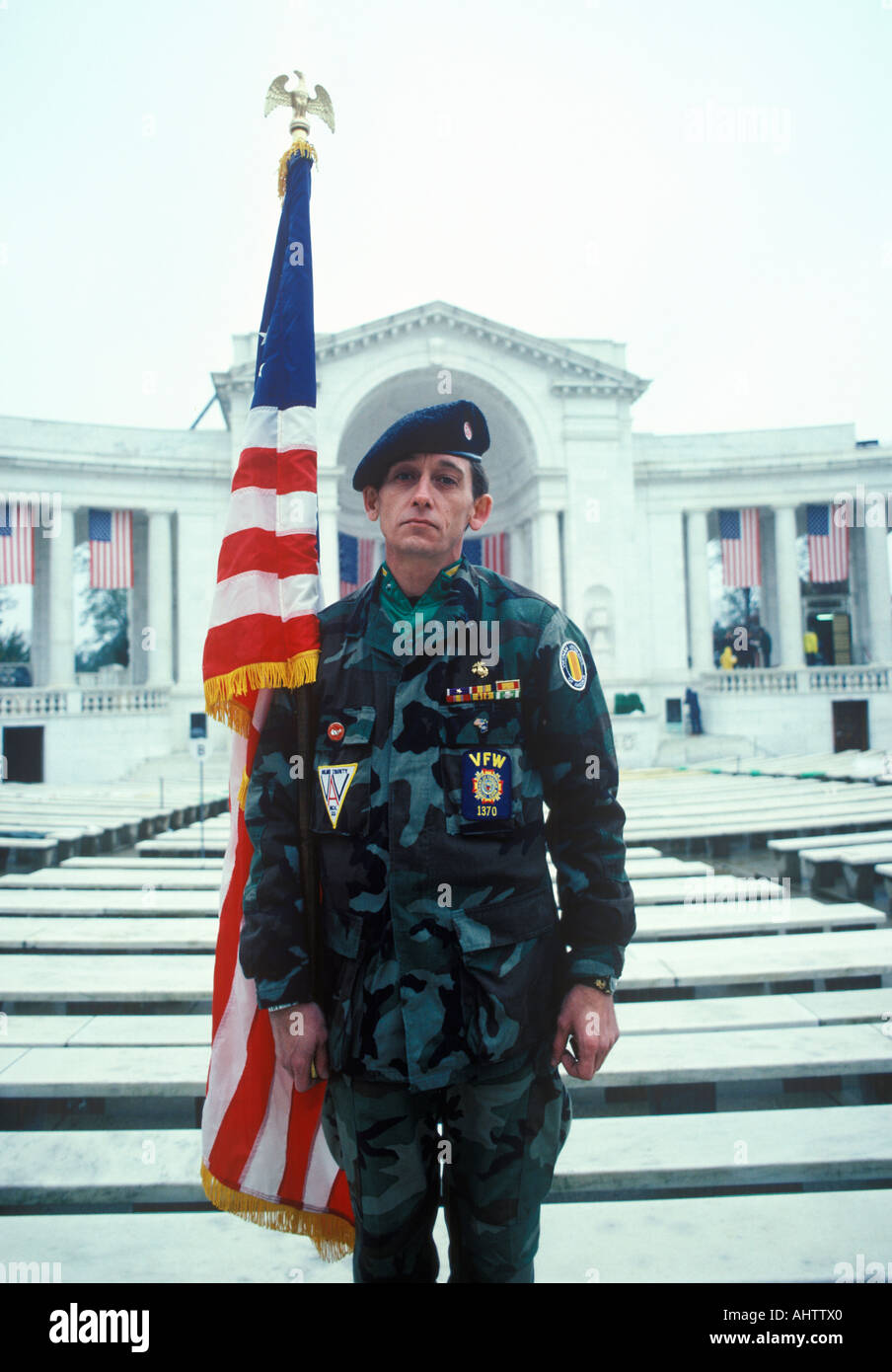 Arlington Memorial Amphitheater Flag High Resolution Stock Photography ...