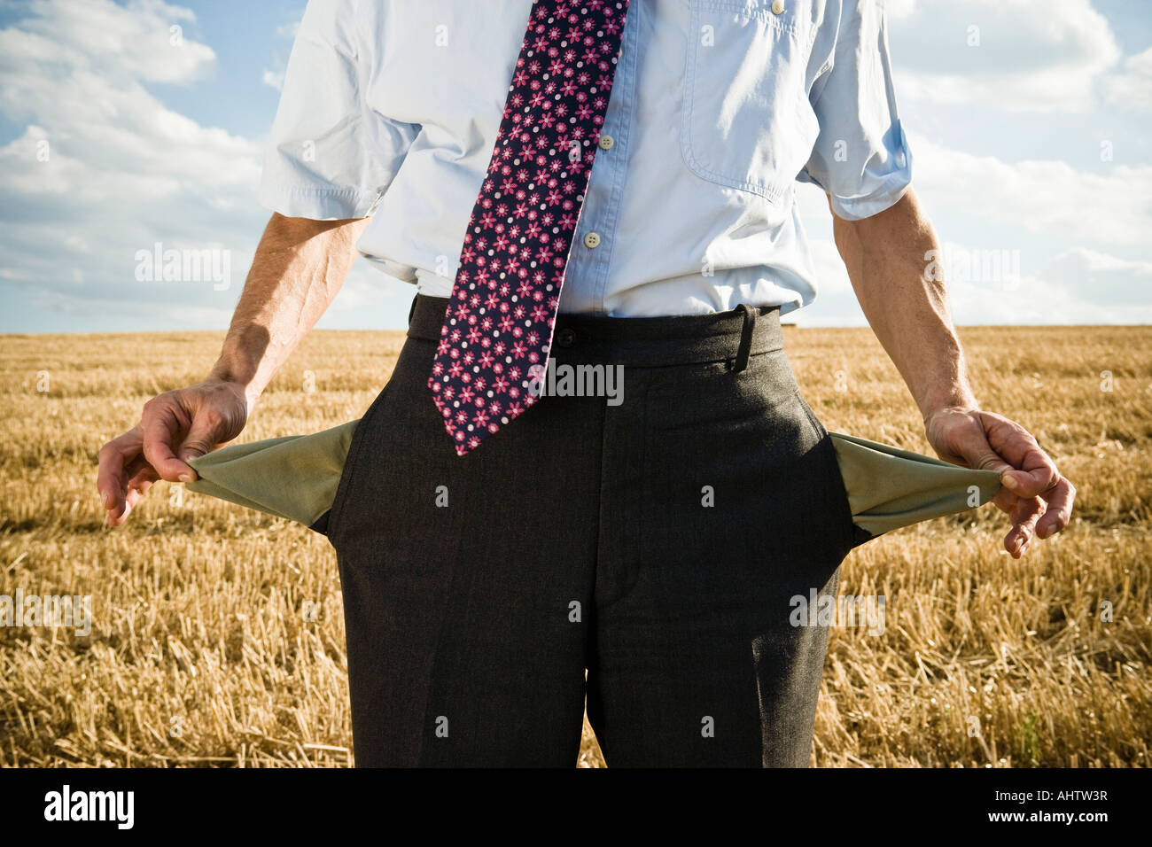 Turned-out pockets in wheat field Stock Photo - Alamy