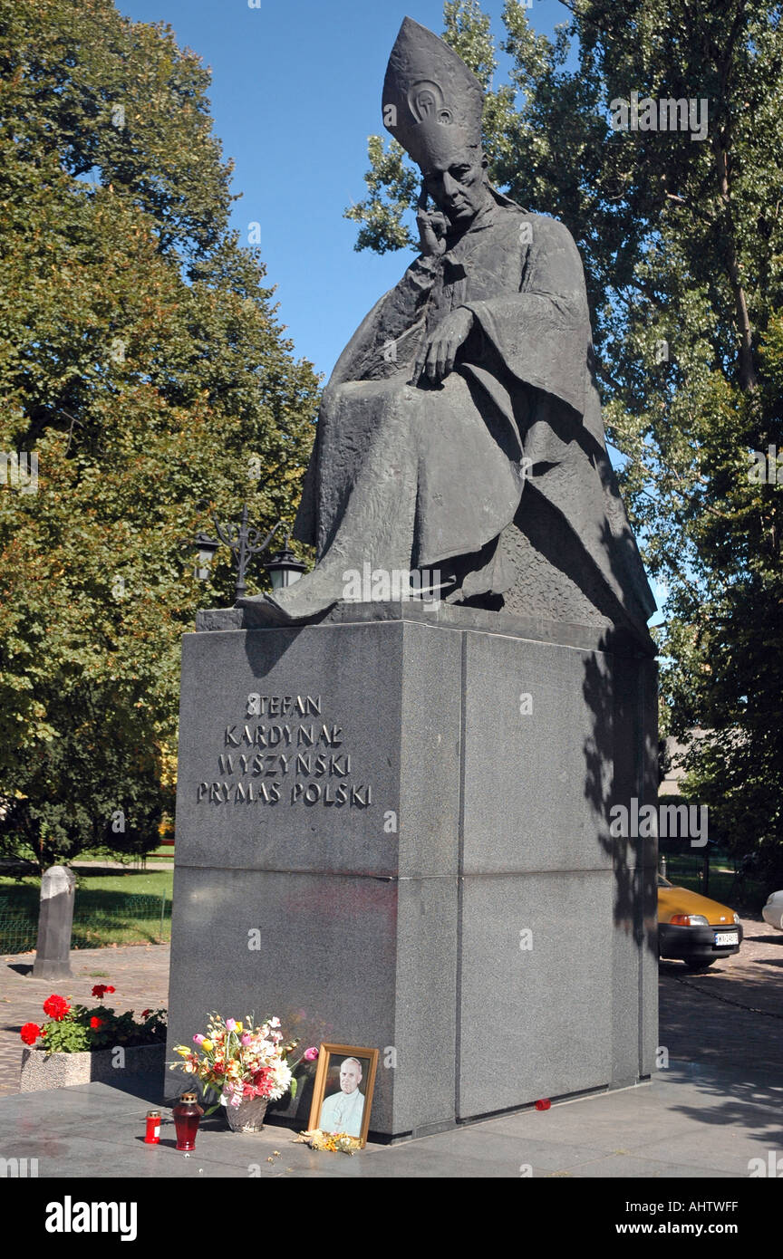 monument of cardinal Stefan Wyszynski in Warsaw, Poland Stock Photo - Alamy