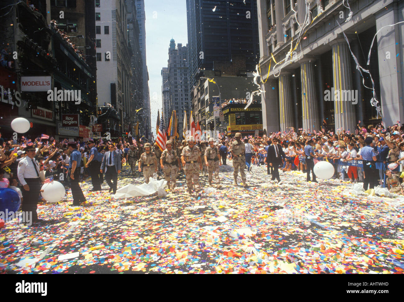 Desert Storm Victory Ticker Tape Parade New York City New York Stock