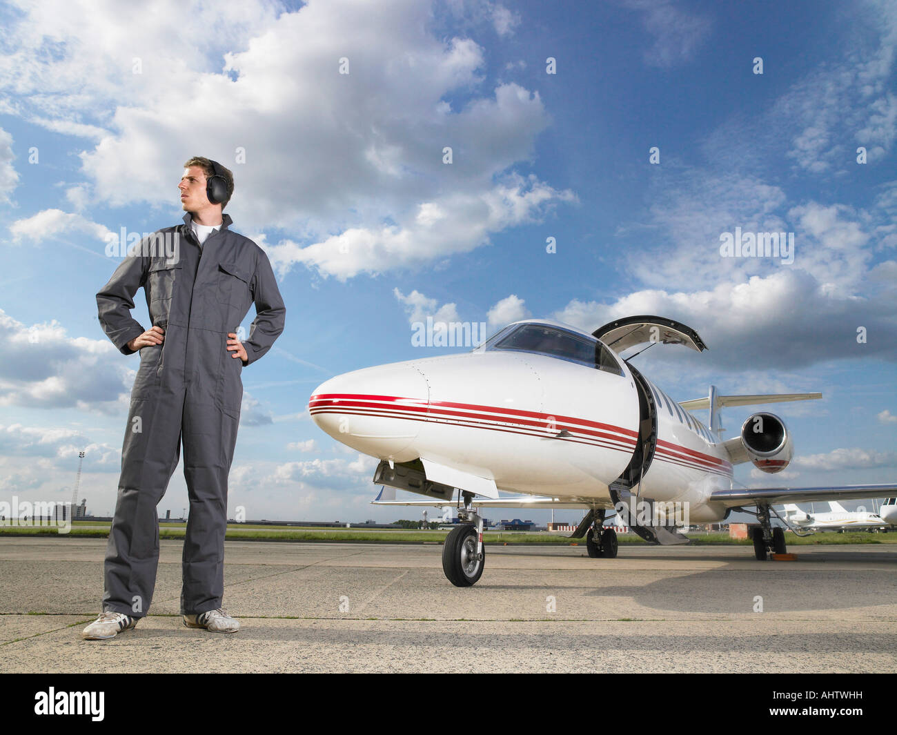 Standing on steps of plane hi-res stock photography and images - Alamy