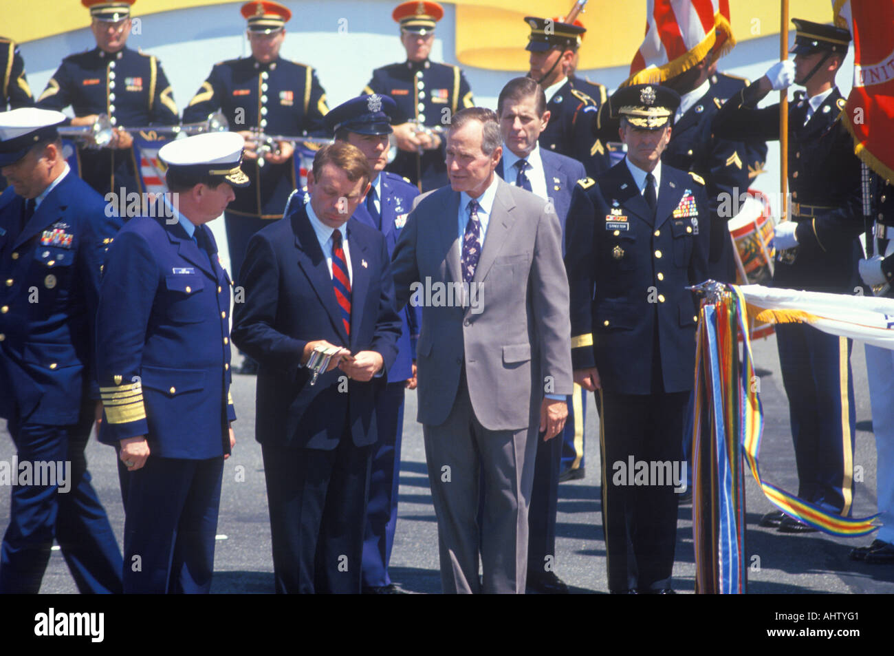 President George Bush at Desert Storm Victory Parade Washington D C ...